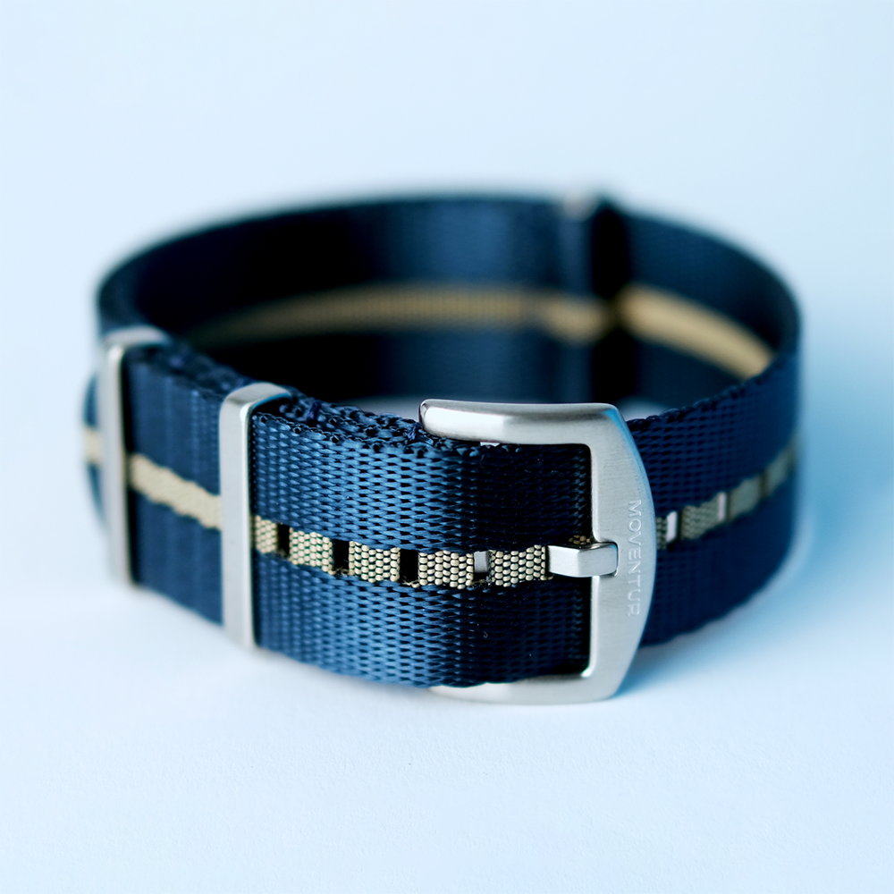 Nylon strap - Blue/Sand – Moventur Watches